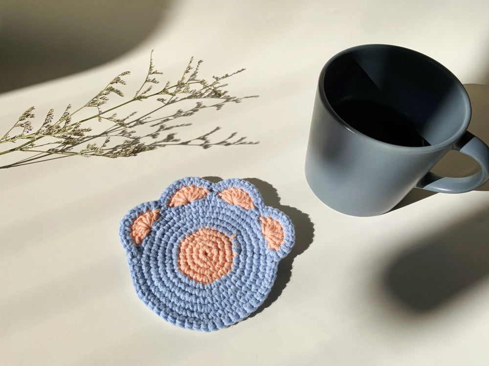Handmade Paw Coaster Set in Various Color Options | Loopidoo Handmade ...