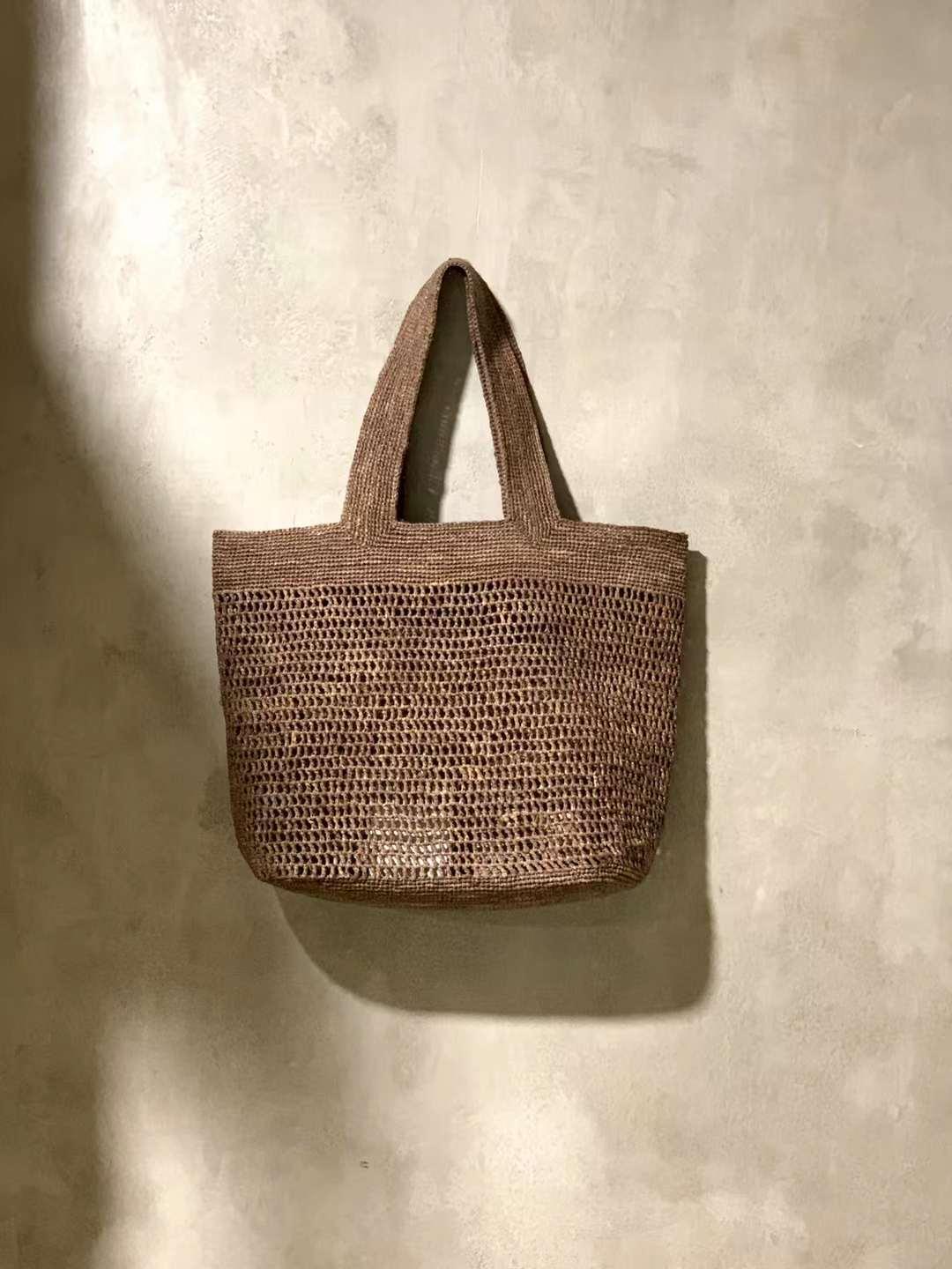 Crochet Mesh Bag Raffia Straw | Loopidoo Handmade | Loopidoo